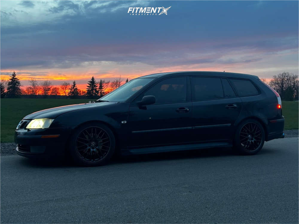 2007 Saab 9-3 2.0T with 18x8 Enkei Ekm3 and Lexani 225x45 on Coilovers ...