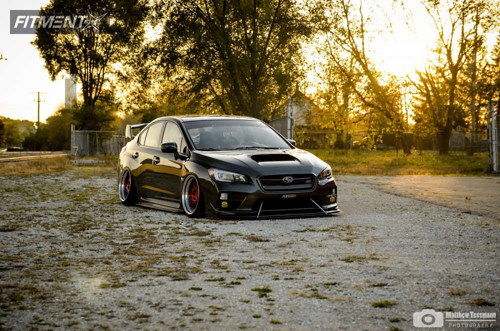 2015 Subaru WRX STI Limited with 18x10 Rotiform LVS and Hankook 225x40 on Air Suspension ...