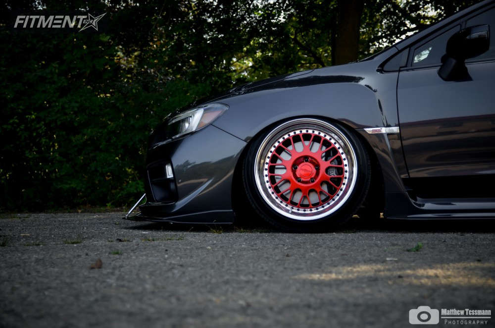2015 Subaru WRX STI Limited with 18x10 Rotiform LVS and Hankook 225x40 on Air Suspension ...