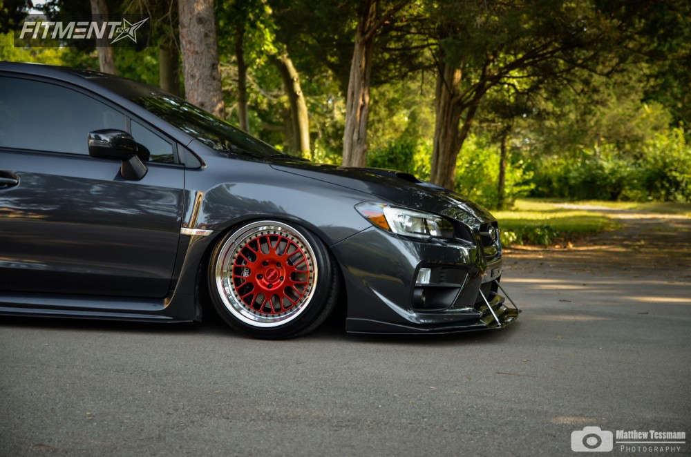 2015 Subaru WRX STI Limited with 18x10 Rotiform LVS and Hankook 225x40 on Air Suspension ...