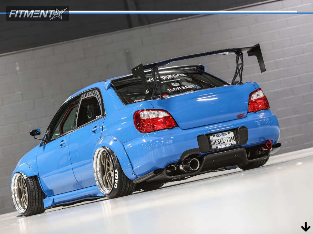 2003 Subaru WRX STI Base with 18x11.5 Work and Toyo Tires 205x35 on Air ...