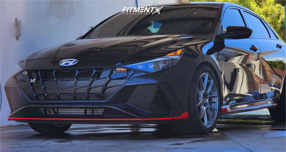 2023 Hyundai Elantra N Base with 18x8.5 Enkei Tsv and Continental 245x40 on Stock Suspension ...