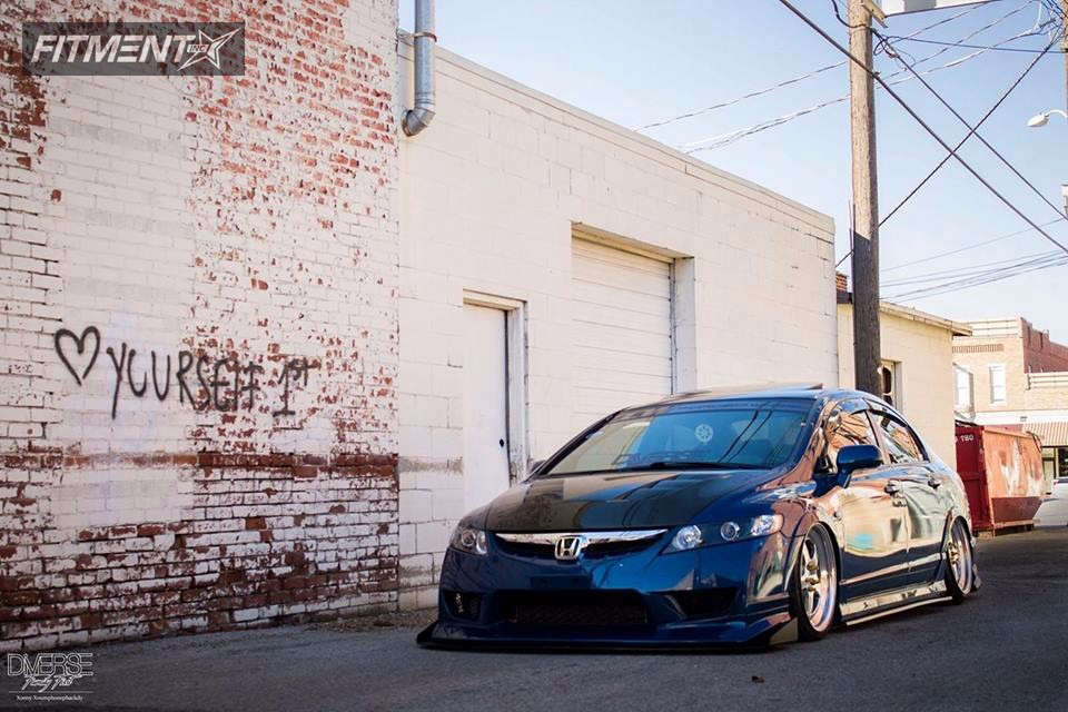 2009 Honda Civic LX with 18x9 CCW Lm5 and Nitto 205x40 on Air ...