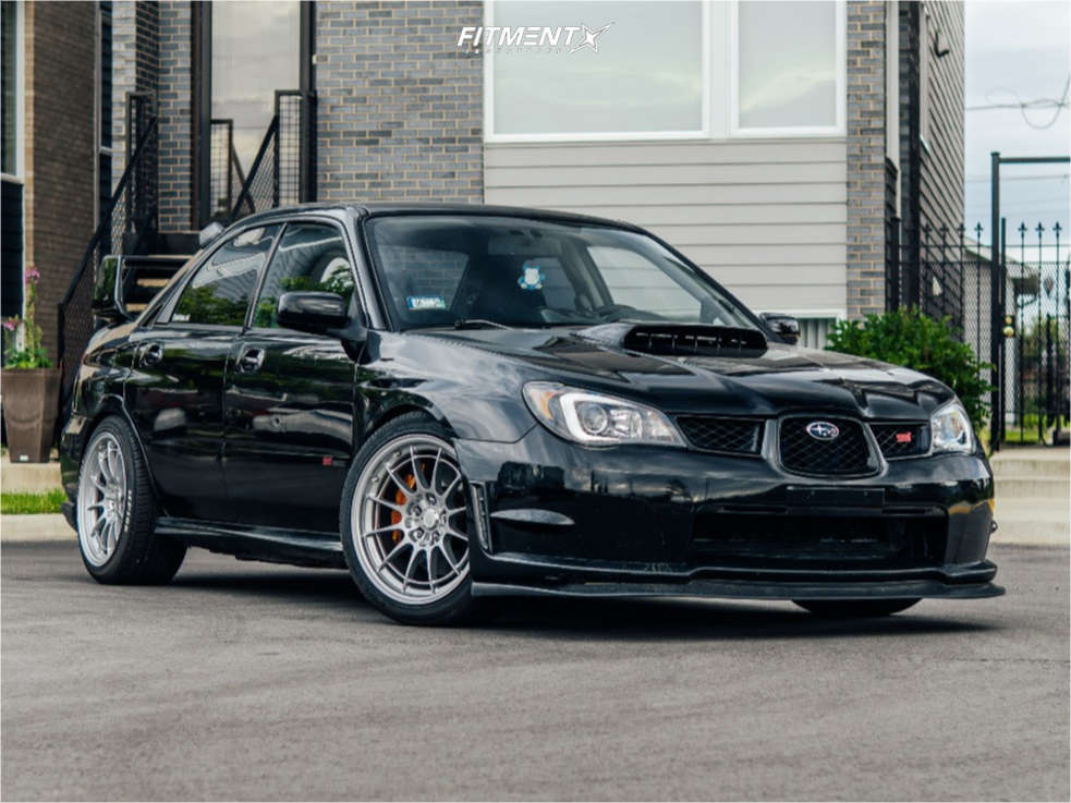 2007 Subaru Impreza WRX STI with 18x9.5 Enkei Nt03m and Fullway 245x40 ...