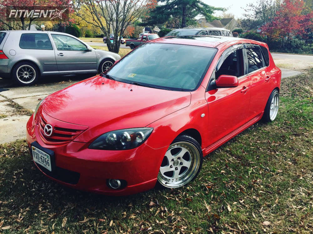 2005 Mazda 3 GT with 17x9.5 ESR Sr02 and Falken 205x40 on Coilovers ...