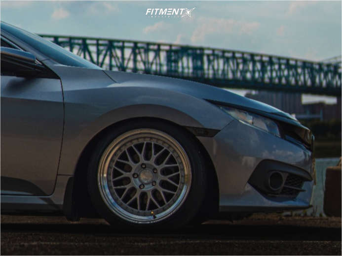 2016 Honda Civic LX with 18x9.5 Aodhan Ah02 and Continental 225x40 on ...