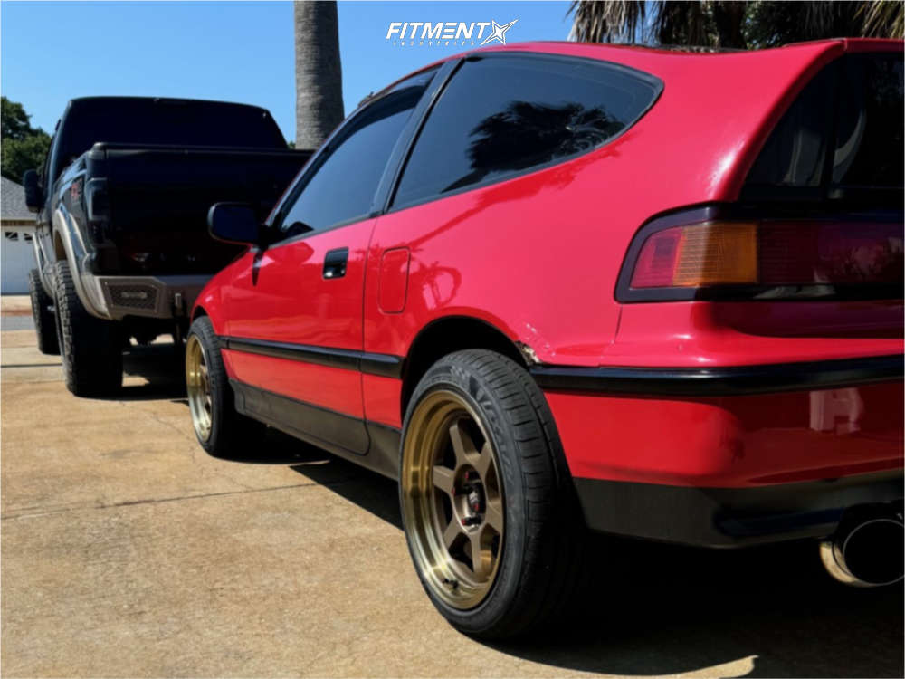 1991 Honda CRX Si with 16x8 MST Time Attack and Lexani 205x45 on Stock ...