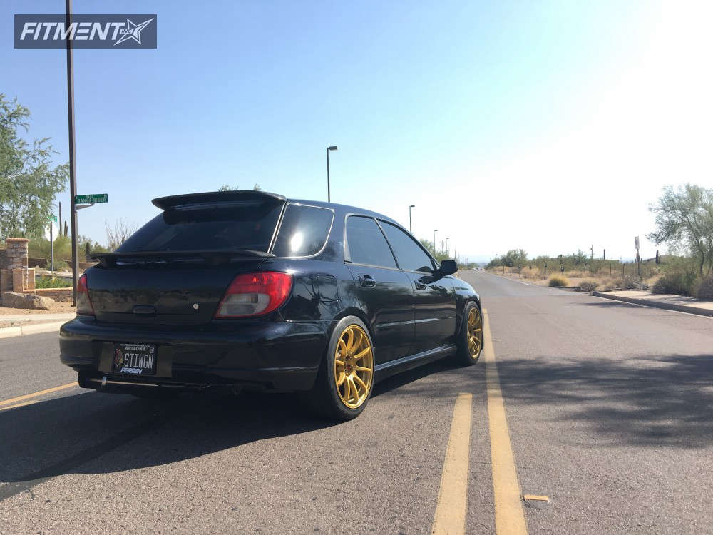 2002 Subaru WRX Base with 18x9 Rota G-force and Nitto 245x40 on ...