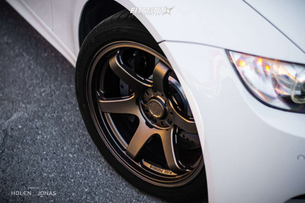 2008 BMW M3 Base with 18x9.5 Japan Racing SL03 and Toyo Tires 265x35 on Stock Suspension ...