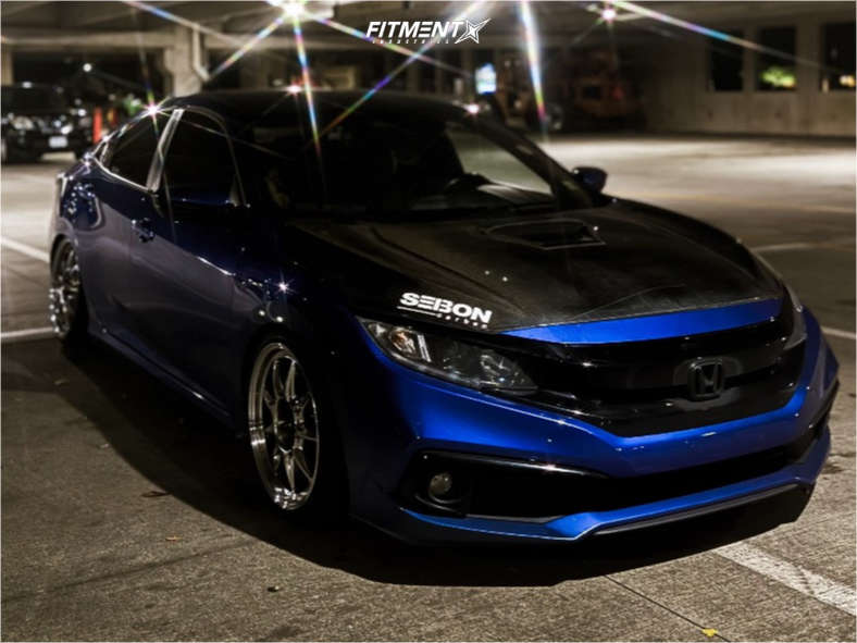 2019 Honda Civic Sport with 18x9.5 Konig Countergram and Evergreen ...