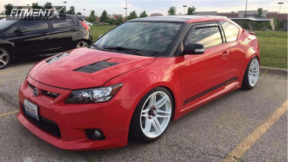 2013 Scion TC Base with 18x9.5 Cosmis Racing Mrii and Continental ...
