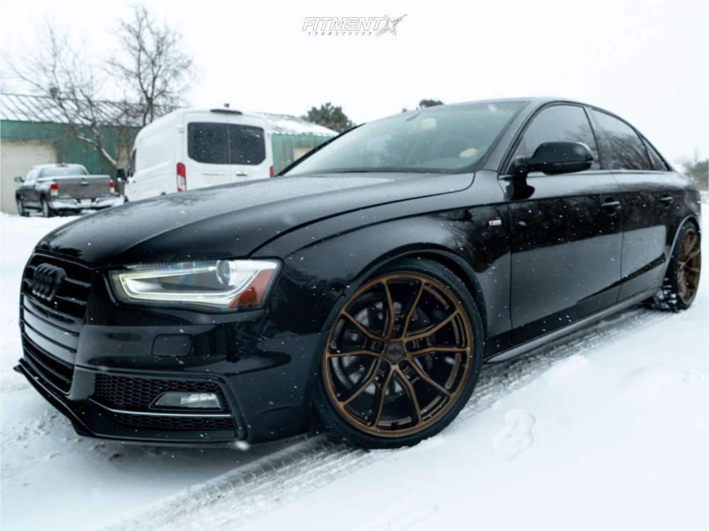 2014 Audi A4 Base with 19x9.5 Anovia AN-10 and Radar 235x35 on Lowering ...