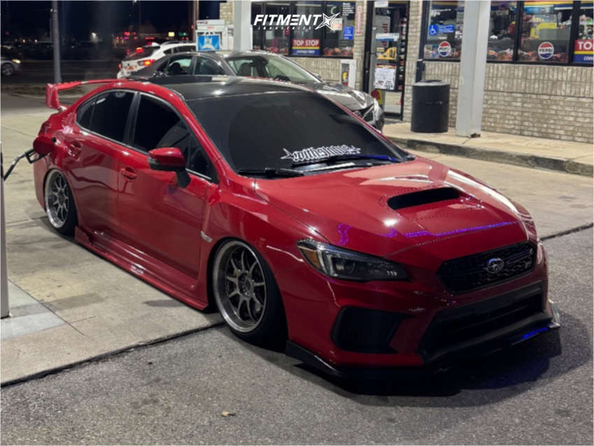 2020 Subaru WRX STI Base with 18x9.5 Work Emotion D9R and Continental 225x40 on Air Suspension ...