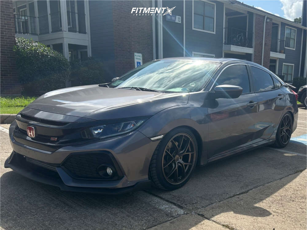 2018 Honda Civic Si with 18x8 Rock Forged Ff10 and Nitto 225x40 on Lowering Springs | 3329235 ...