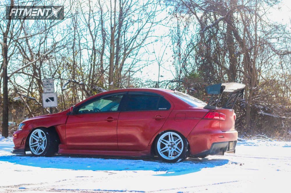 2011 Mitsubishi Lancer Ralliart Sportback with 18x10.5 Cosmis Racing ...