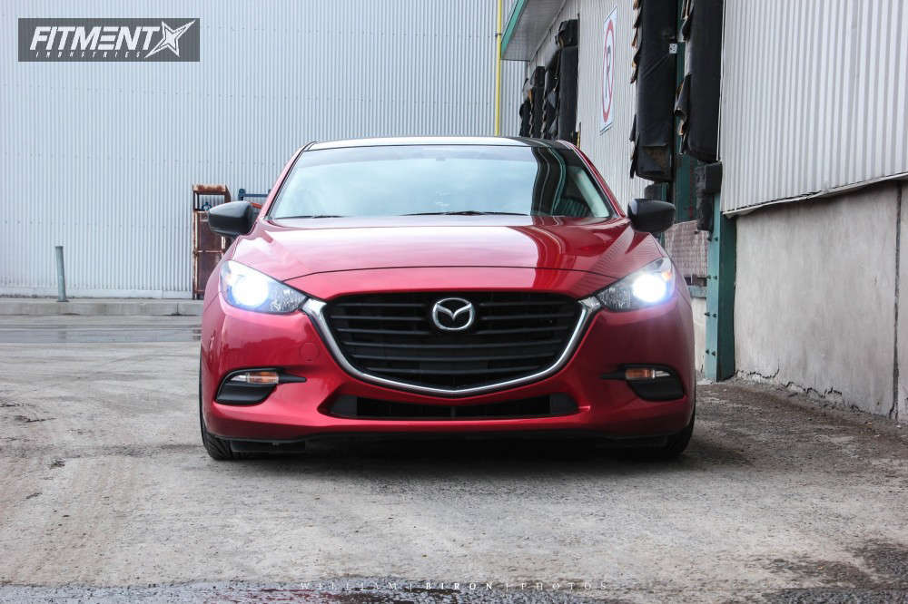 2017 Mazda 3 with 19x8.5 Rotiform Ind-t and Nankang 215x35 on Coilovers ...