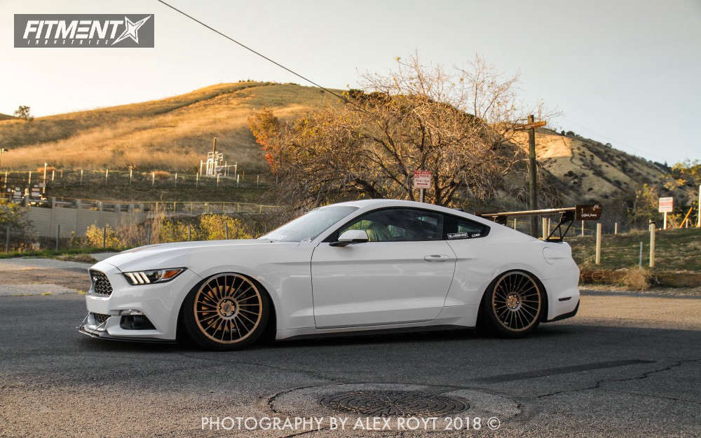 2016 Ford Mustang with 20x10 Rotiform Ind-t and Goodyear 265x35 on Air ...
