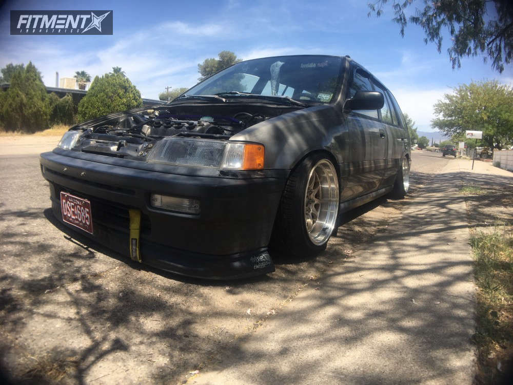 1989 Honda Civic with 15x8 STR 513 and Federal 165x50 on Coilovers ...