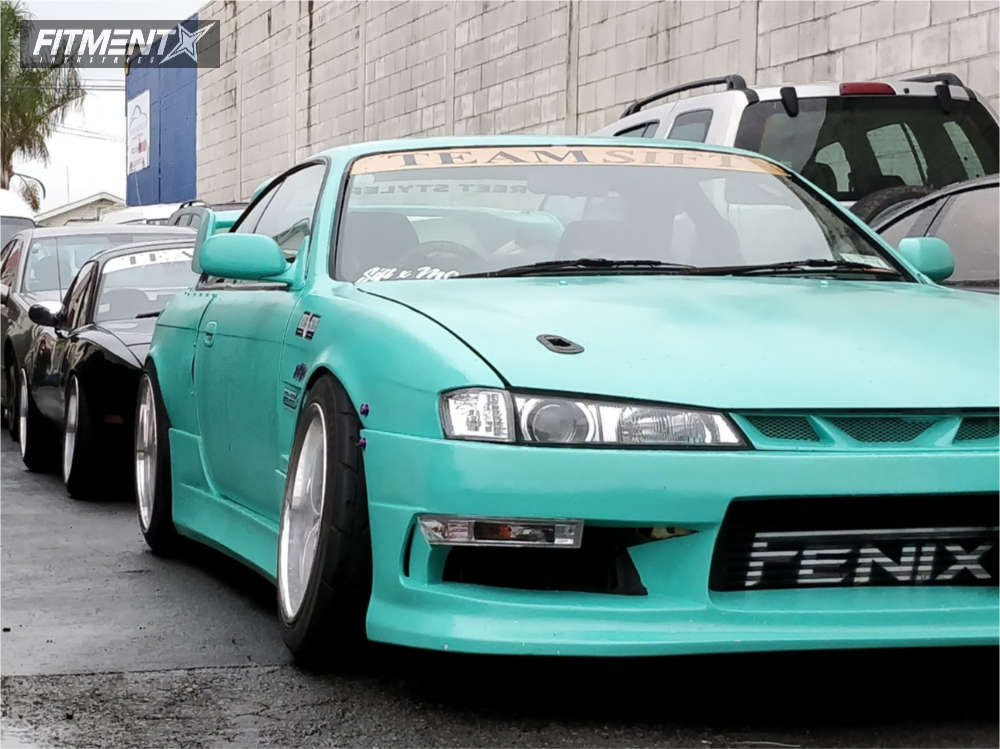 1997 Nissan S14 with 17x9.5 Work Rezax and Achilles 235x45 on Coilovers ...