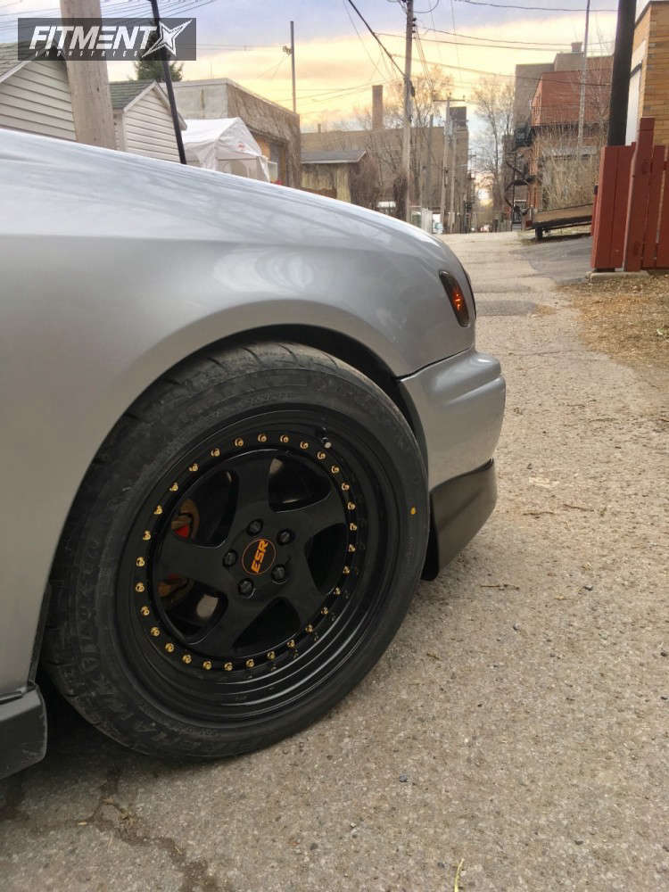 2002 Subaru WRX with 17x8.5 ESR Sr02 and Firestone 235x45 on Lowering ...