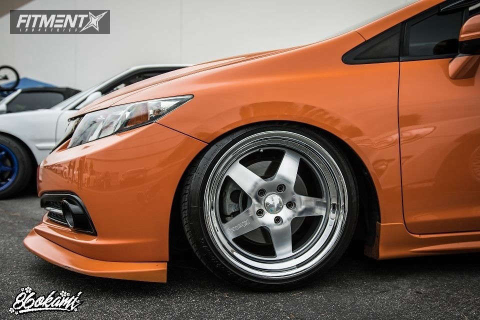 2014 Honda Civic with 18x9.5 Klutch Sl5 and Hankook 215x40 on Coilovers ...