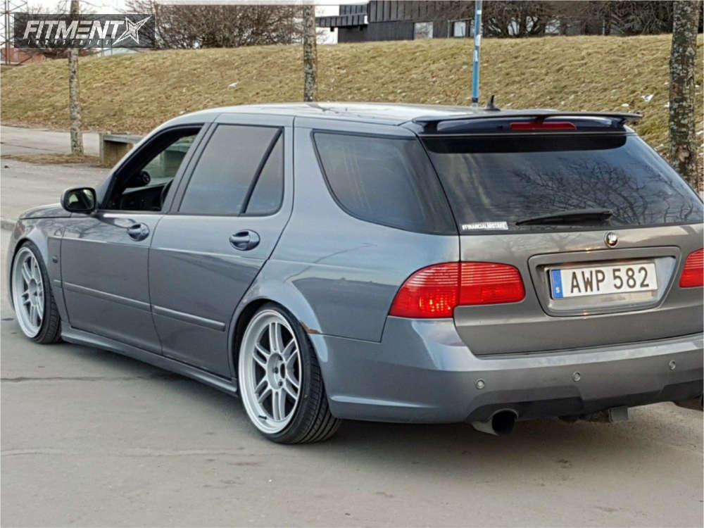 2007 Saab 9-5 with 18x9 Enkei RPF1 and Nankang 205x35 on Coilovers ...