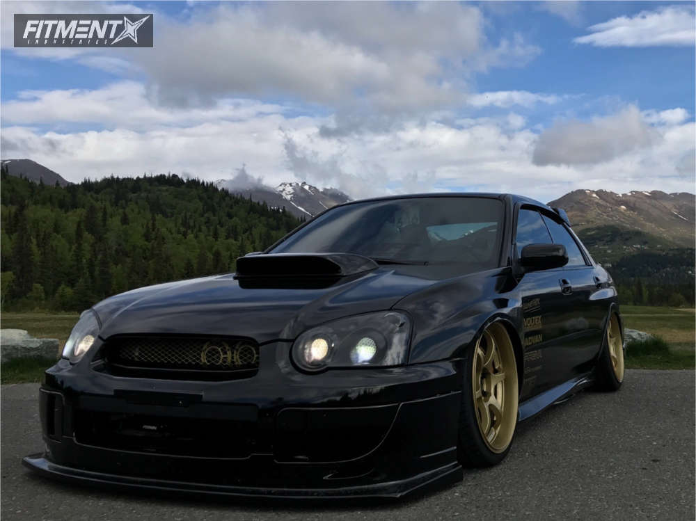 2005 Subaru WRX STI with 19x9 Advan RG-D and Hankook 225x35 on Air ...