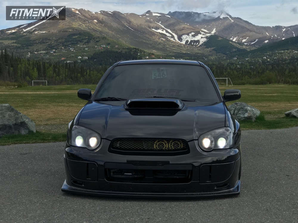 2005 Subaru WRX STI with 19x9 Advan RG-D and Hankook 225x35 on Air ...