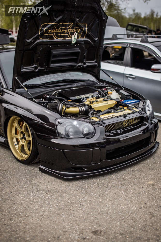 2005 Subaru WRX STI with 19x9 Advan RG-D and Hankook 225x35 on Air ...