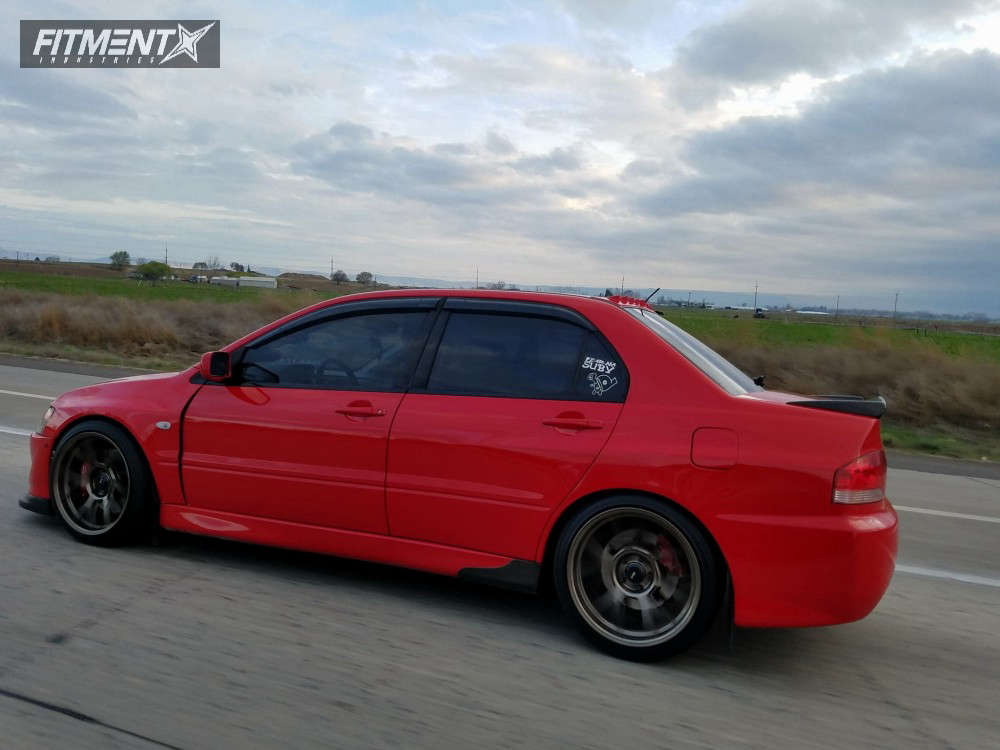 2003 Mitsubishi Lancer with 18x9.5 Konig Ampliform and Velozza 255x40 ...