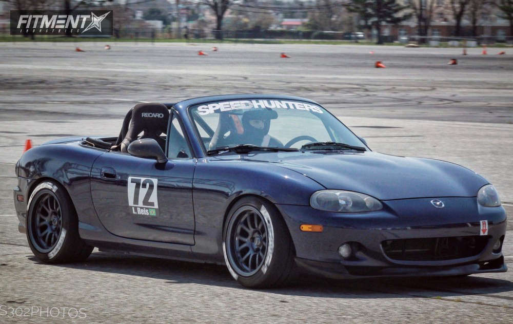 2002 Mazda Miata with 15x10 949 Racing 6UL and Maxxis 245x40 on ...
