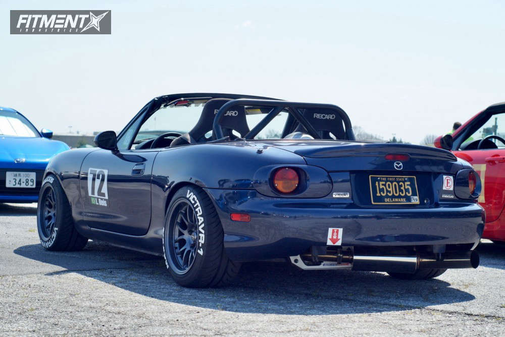2002 Mazda Miata with 15x10 949 Racing 6UL and Maxxis 245x40 on ...