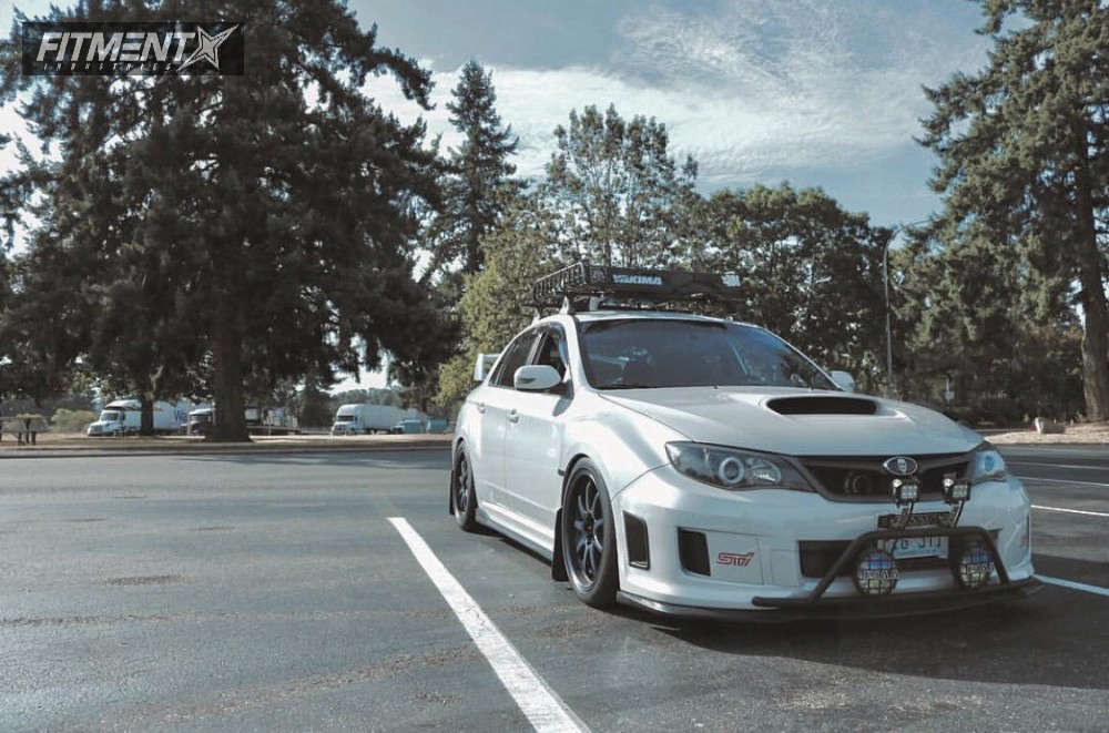 2013 Subaru WRX STI with 18x9 Work Xd9 and Continental 245x40 on ...