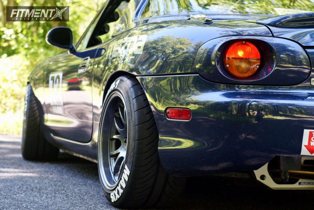 2002 Mazda MX-5 Miata with 15x10 949 Racing 6UL and Maxxis 245x40 on ...