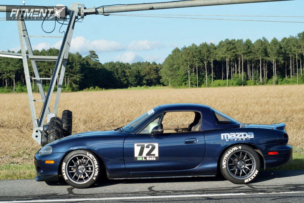 2002 Mazda MX-5 Miata with 15x10 949 Racing 6UL and Maxxis 245x40 on ...