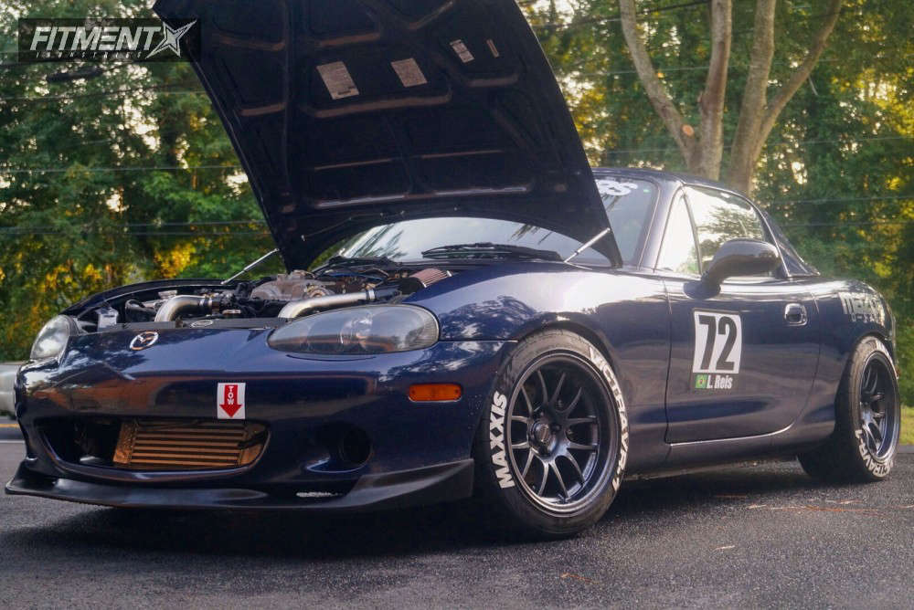 2002 Mazda MX-5 Miata with 15x10 949 Racing 6UL and Maxxis 245x40 on ...