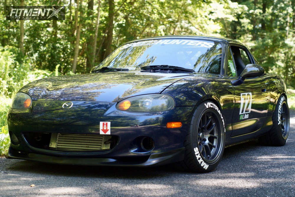 2002 Mazda MX-5 Miata with 15x10 949 Racing 6UL and Maxxis 245x40 on ...