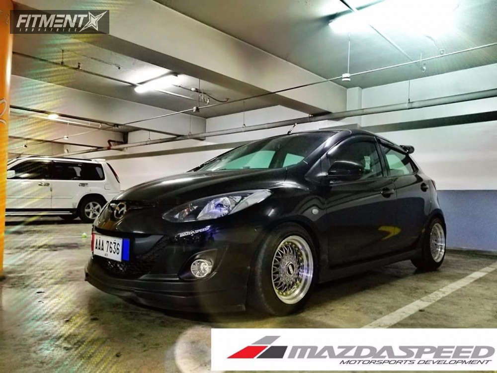 2013 Mazda 2 with 15x8 BBS Rs and Nankang 195x55 on Lowering Springs ...