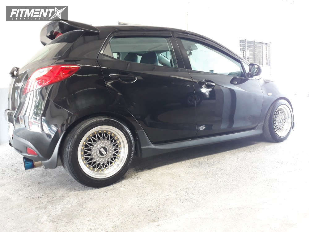 2013 Mazda 2 with 15x8 BBS Rs and Nankang 195x55 on Lowering Springs ...