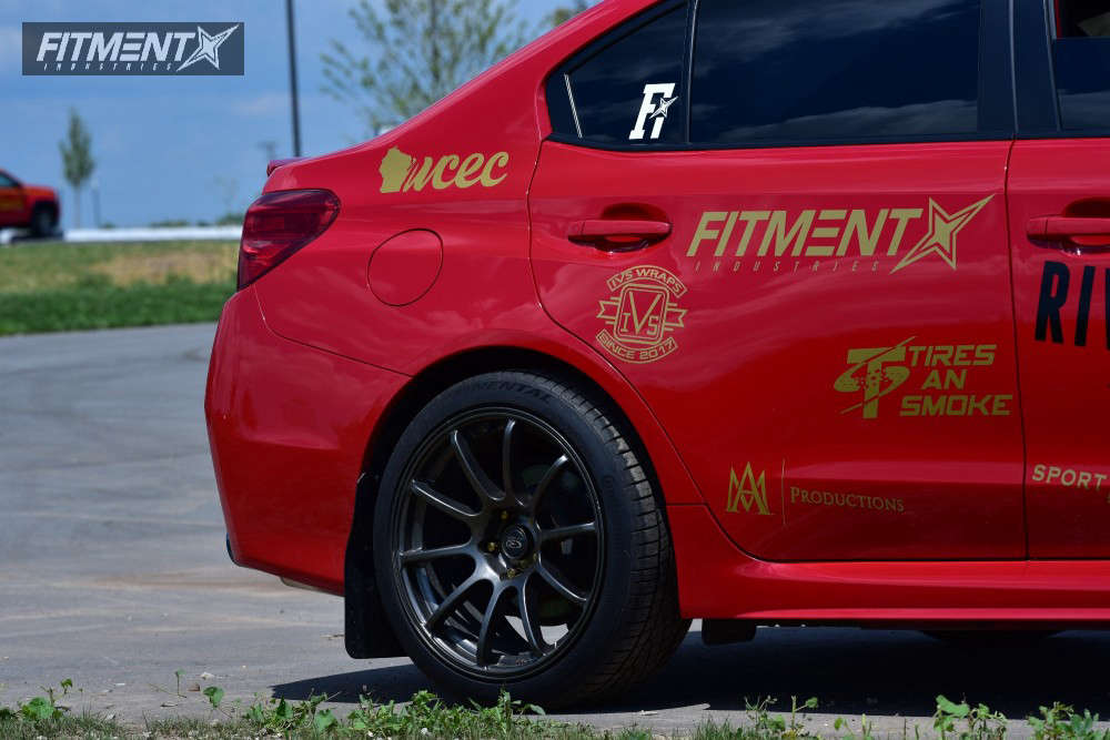 2015 Subaru WRX with 18x9 Rota G-force and Continental 235x40 on Stock ...