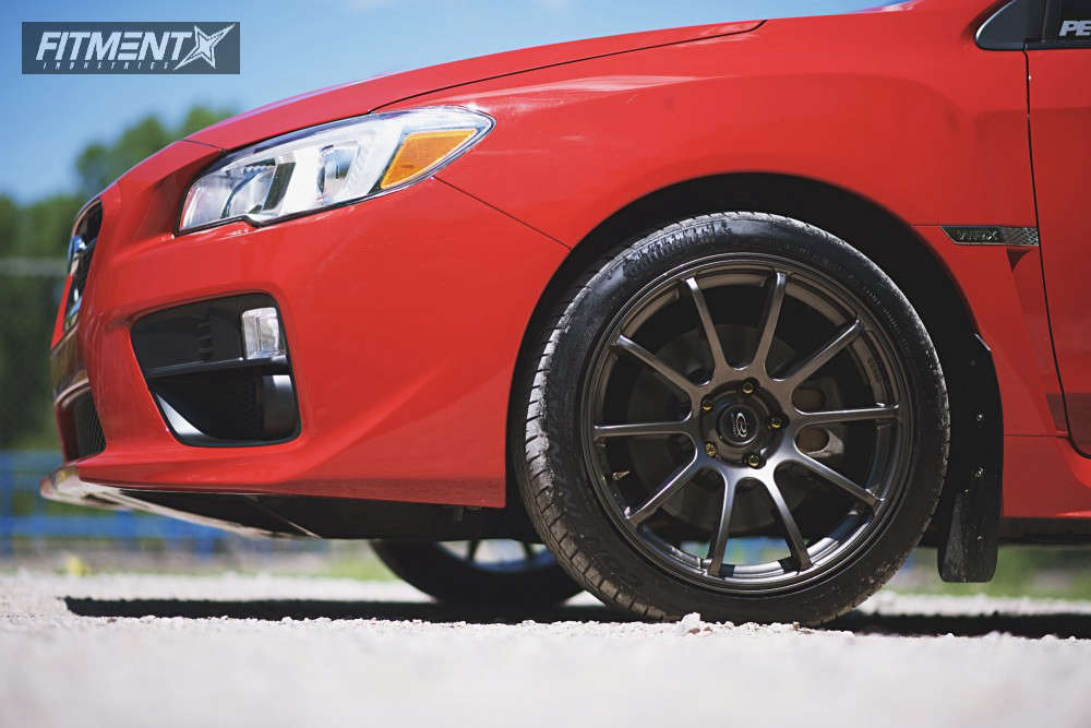 2015 Subaru WRX with 18x9 Rota G-force and Continental 235x40 on Stock ...
