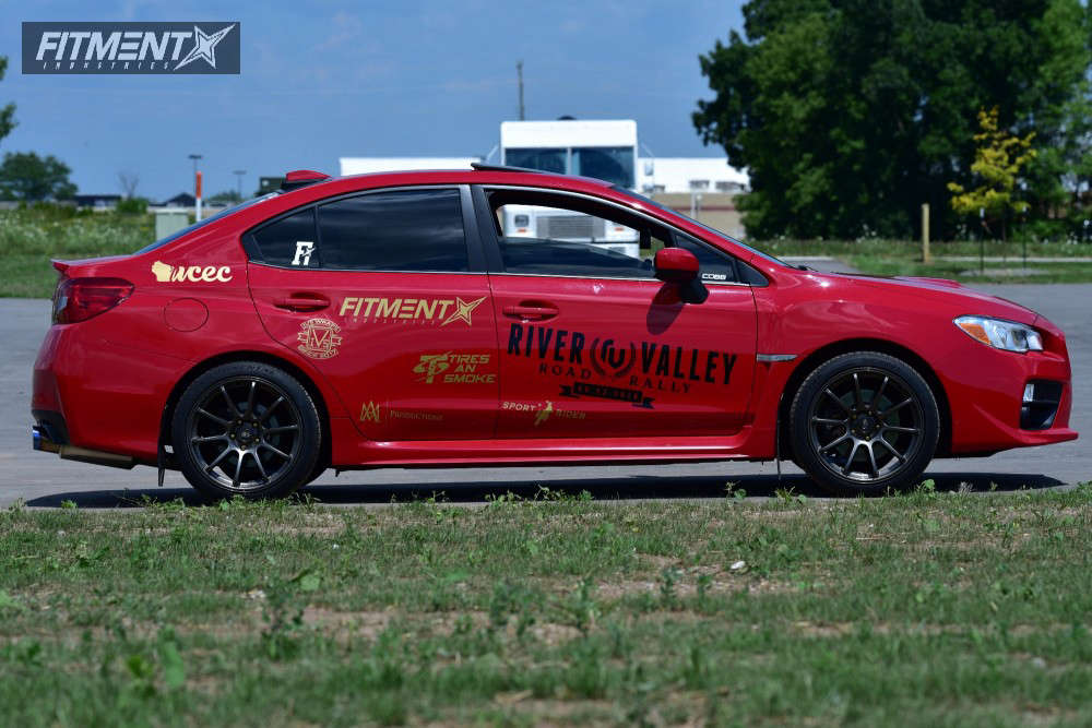 2015 Subaru WRX with 18x9 Rota G-force and Continental 235x40 on Stock ...