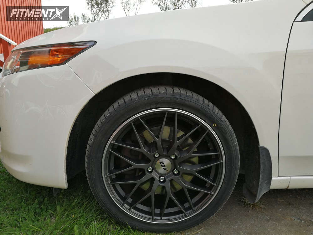 2009 Acura TSX with 18x8 AEZ Crest Dark and Toyo Tires 235x40 on Stock ...
