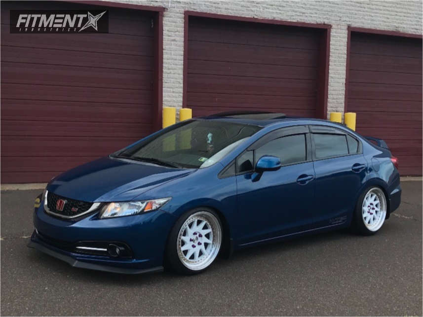 2013 Honda Civic with 18x9.5 ESR Sr09 and Achilles 215x40 on Coilovers ...