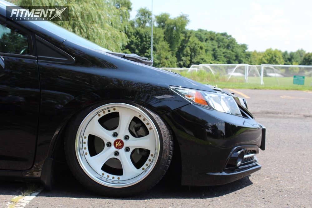 2015 Honda Civic with 17x10.5 Work VS KF and Accelera 215x45 on Air ...