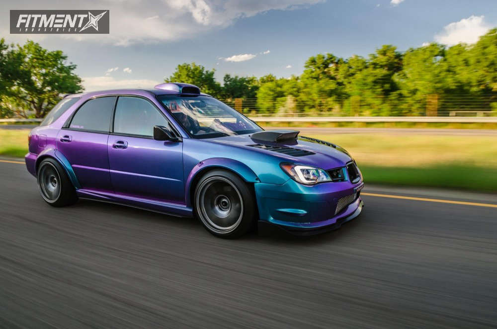 2006 Subaru WRX with 18x10.5 Ambit Re02 and Nankang 235x40 on Air ...