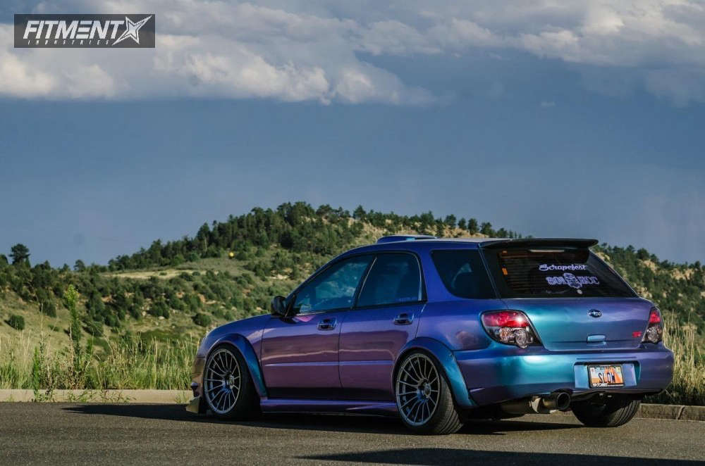 2006 Subaru WRX with 18x10.5 Ambit Re02 and Nankang 235x40 on Air ...