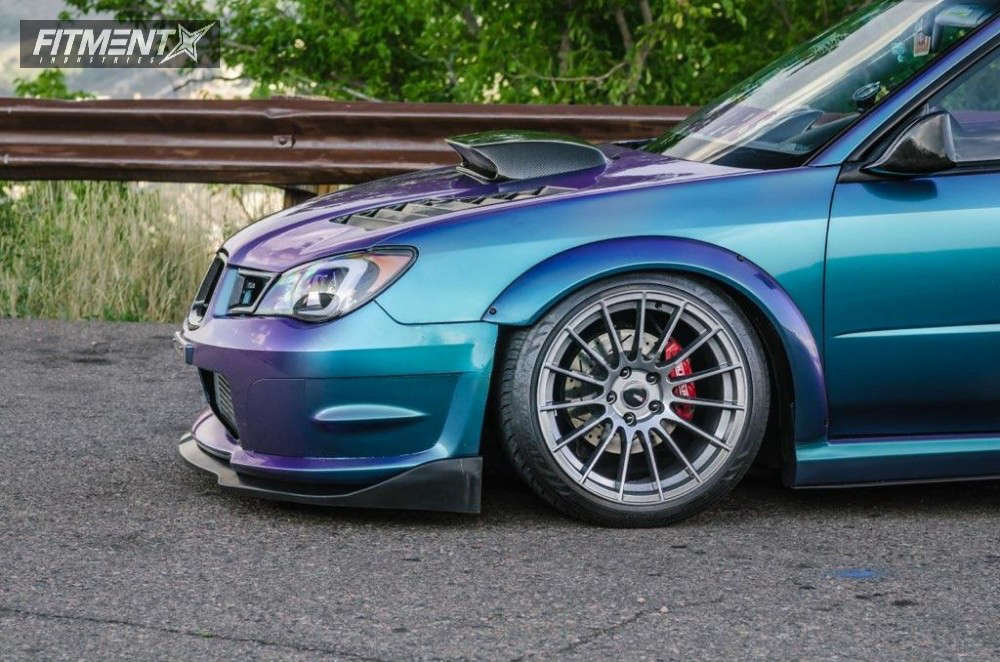 2006 Subaru WRX with 18x10.5 Ambit Re02 and Nankang 235x40 on Air ...