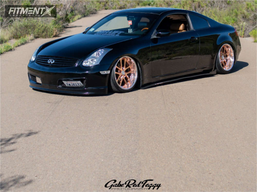 2003 INFINITI G35 with 19x9.5 Weds Lxz and Delinte 225x35 on Air ...