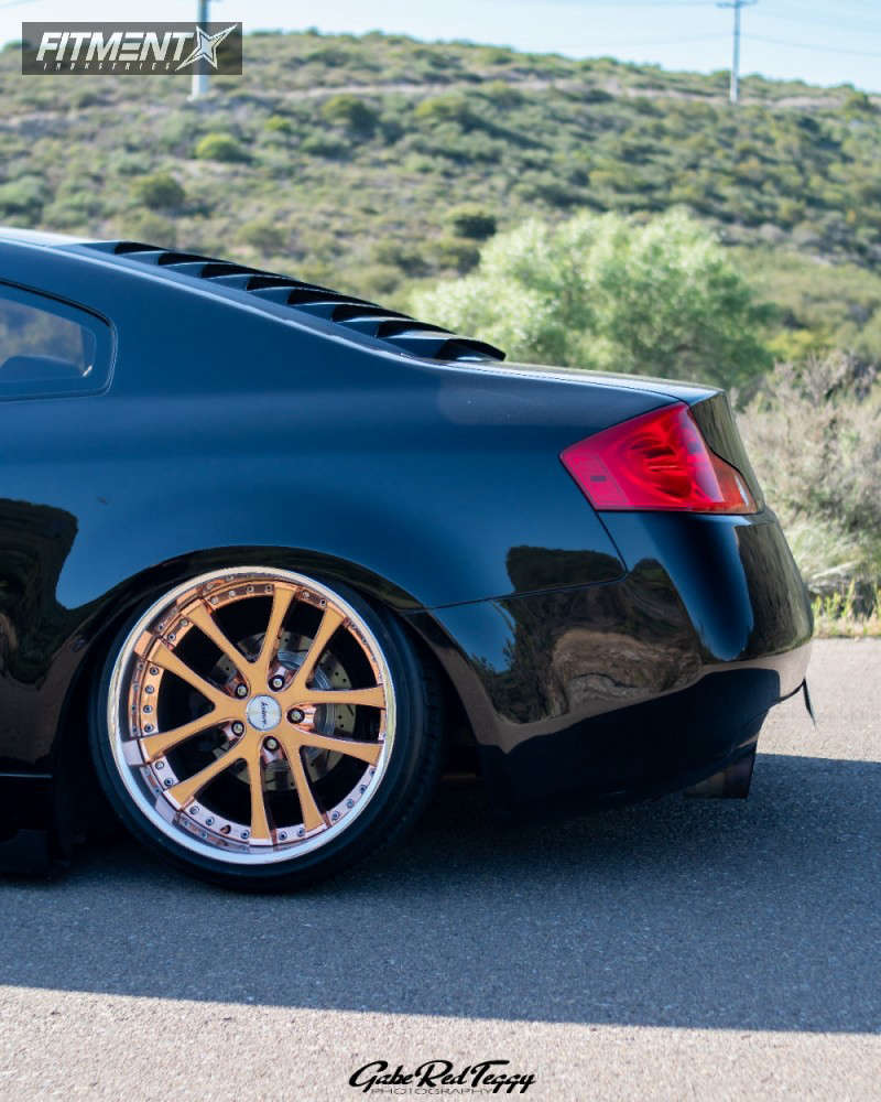 2003 INFINITI G35 with 19x9.5 Weds Lxz and Delinte 225x35 on Air ...
